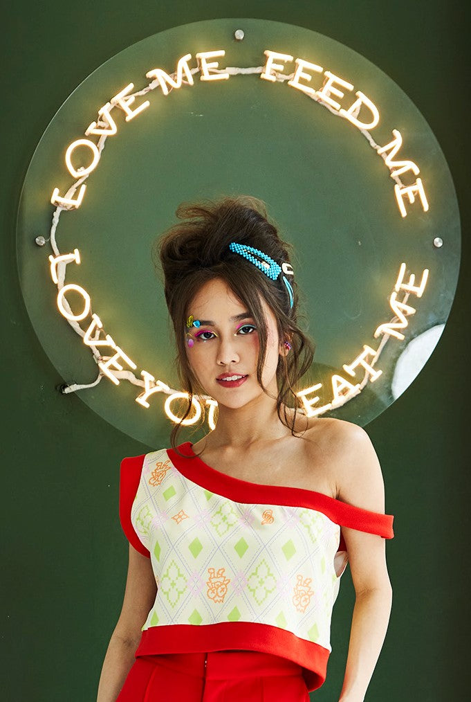 ONE OFF SHOULDER CROP TOP - RED – Mell